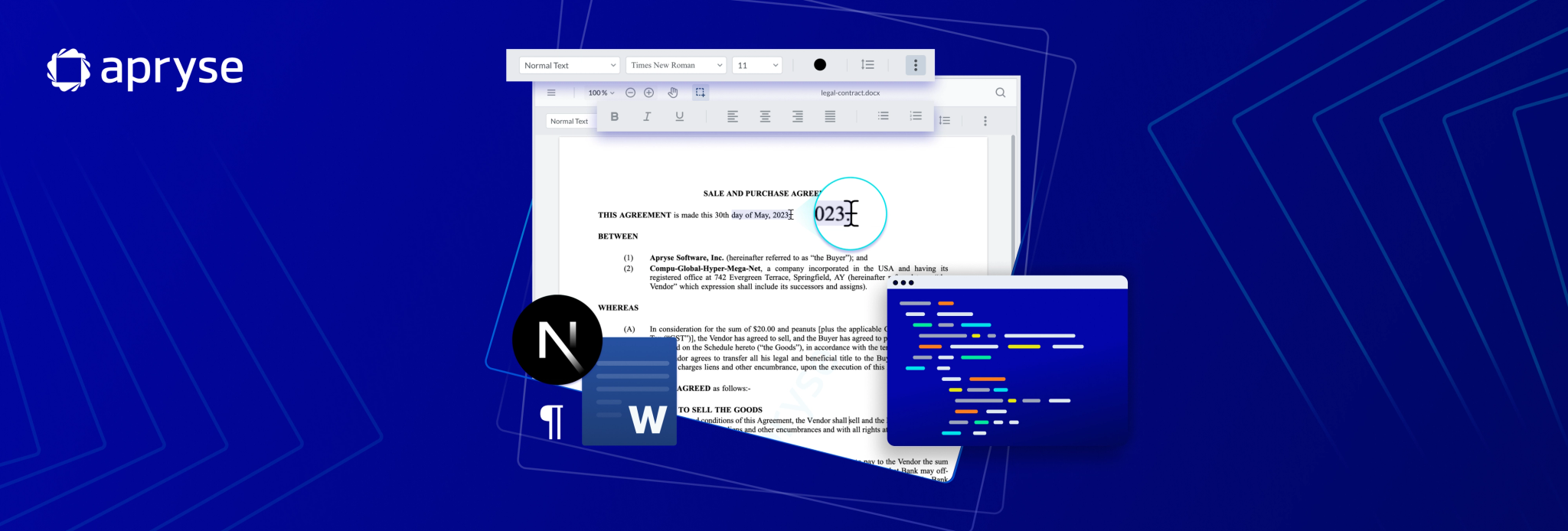 Embed Next.js DOCX Editor with WebViewer | Apryse