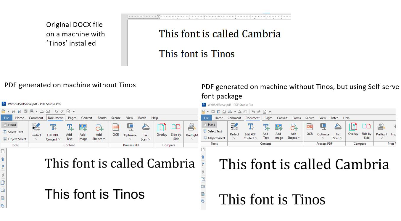 Font Handling During DOCX to PDF Conversion