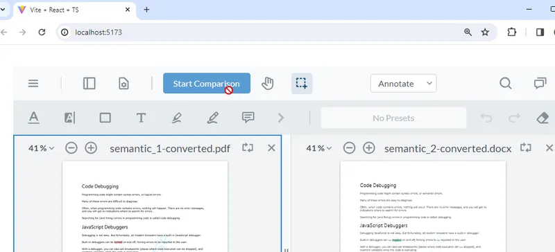 Unlocking Semantic Text Comparison Apryse Webviewer And React