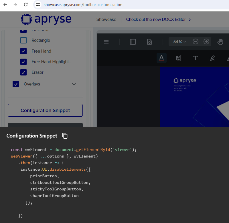 WebViewer 10.6: Elevating User Experience through UI Customization