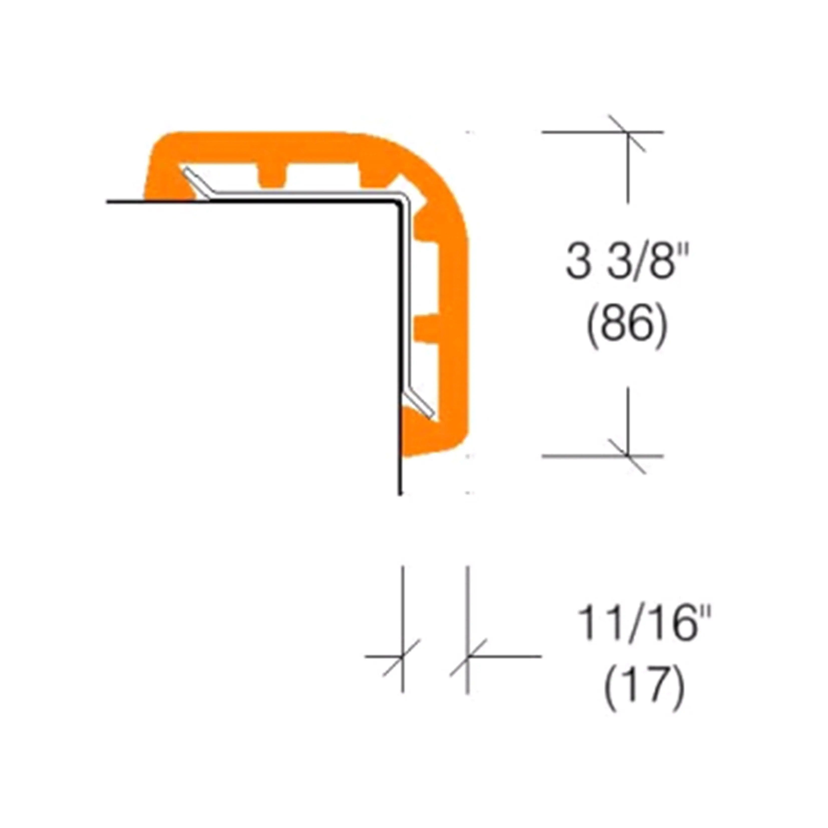 Rubber Corner Guard with Metal Retainer 3" Wings | AGCS Products