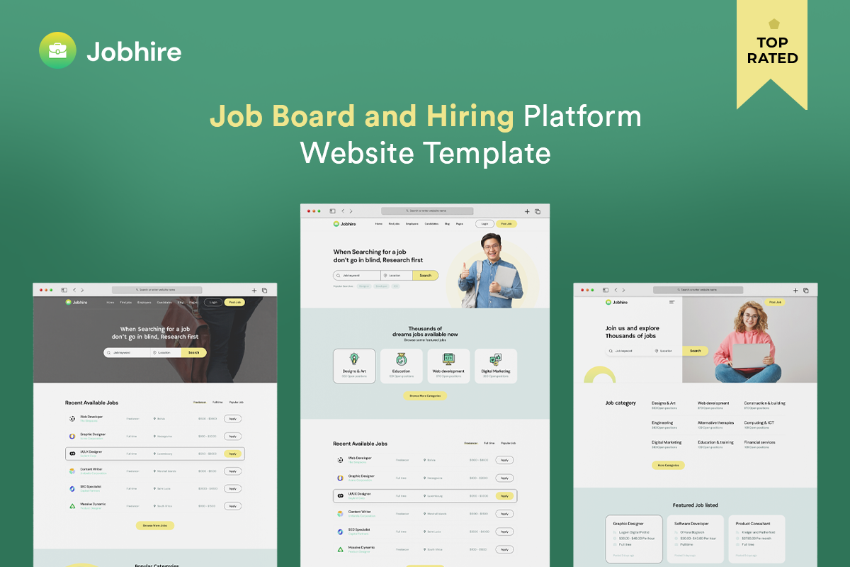 Jobhire — Job board Next.js Website Template — Web3Templates