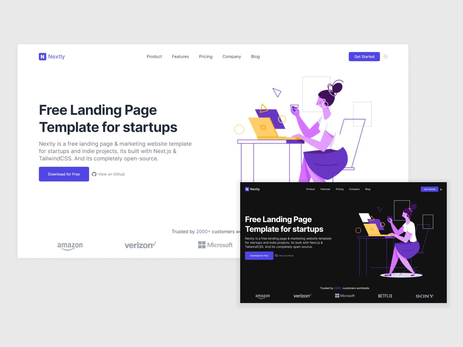 Nextly — Landing Page Template for startups — Web3Templates