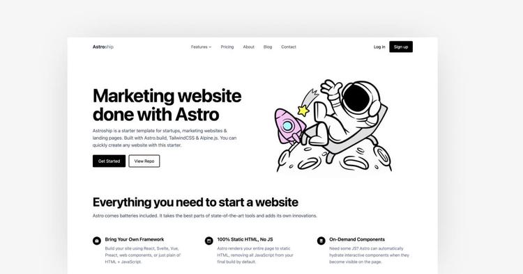 Astroship - Starter Website Template for Astro — Web3Templates