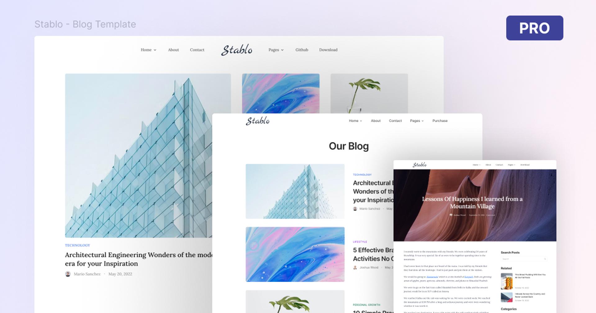 Stablo - Minimal Blog Website Template — Web3Templates