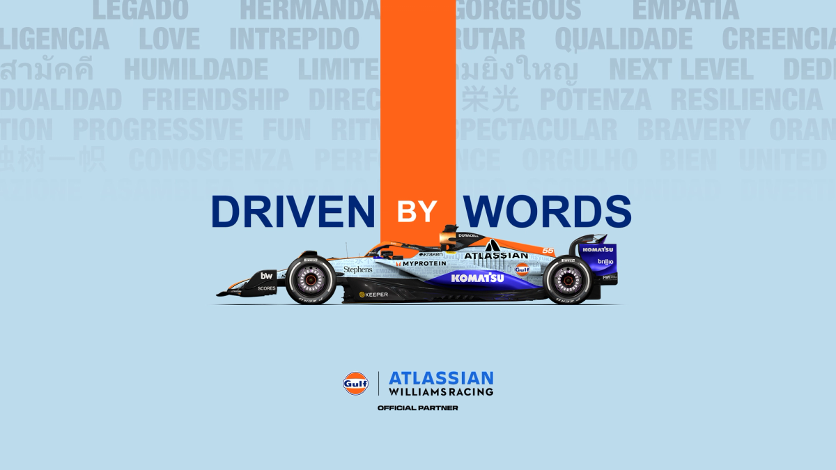 Gulf Driven By Words Livery | Atlassian Williams F1 Team