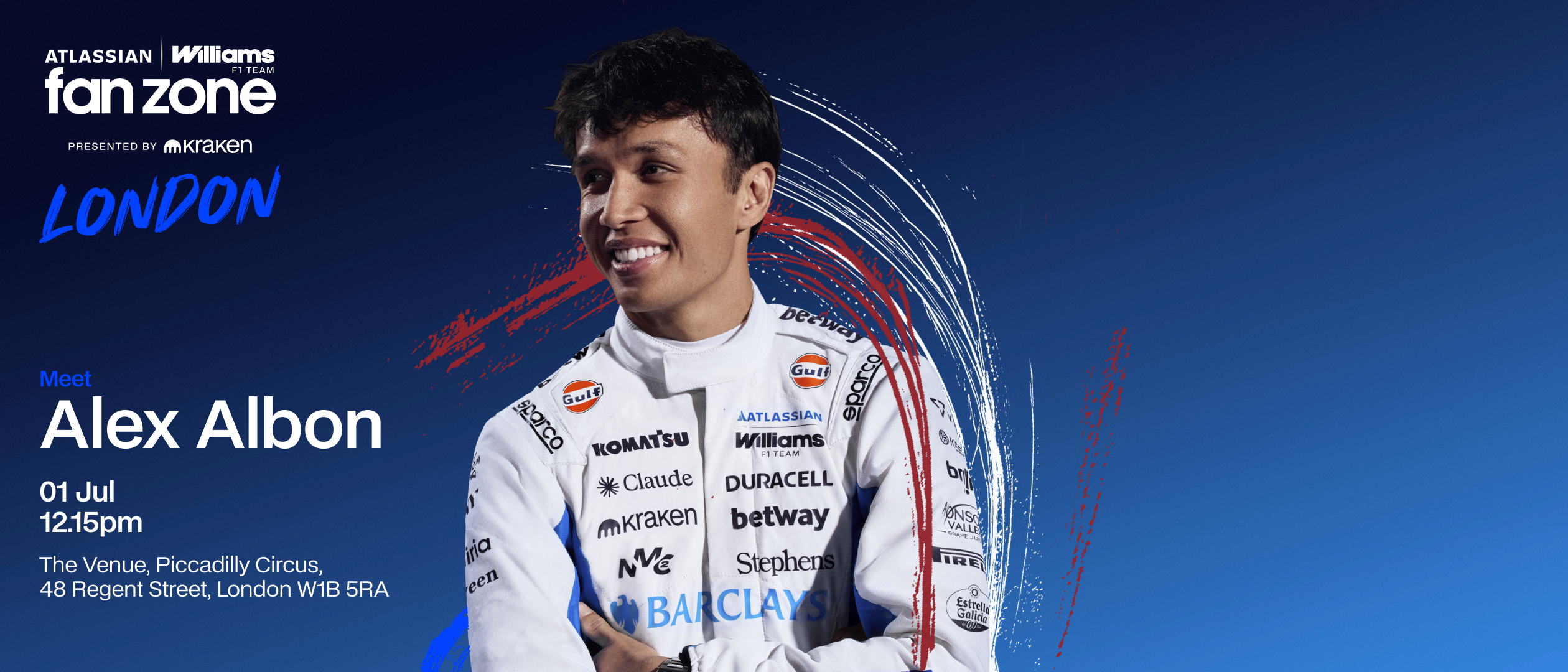 See Alex and James at our 2026 London Fan Zone | Atlassian Williams F1 Team