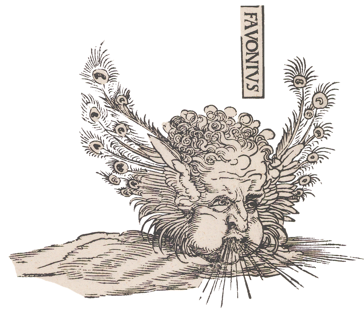 The history of wind head iconography on old maps