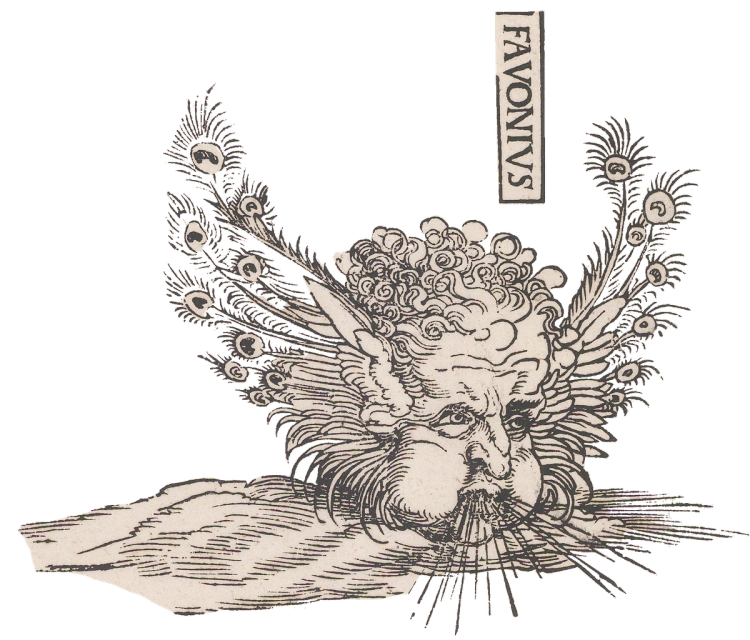The history of wind head iconography on old maps