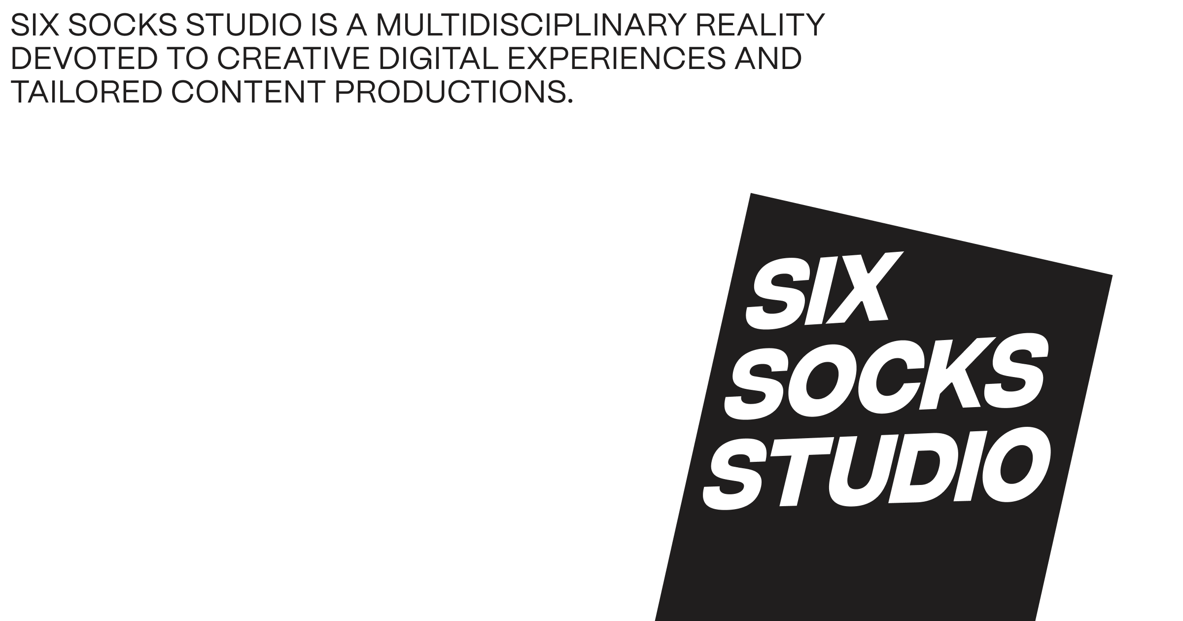 Six Socks Studio — Six socks studio is a multidisciplinary casa devoted ...