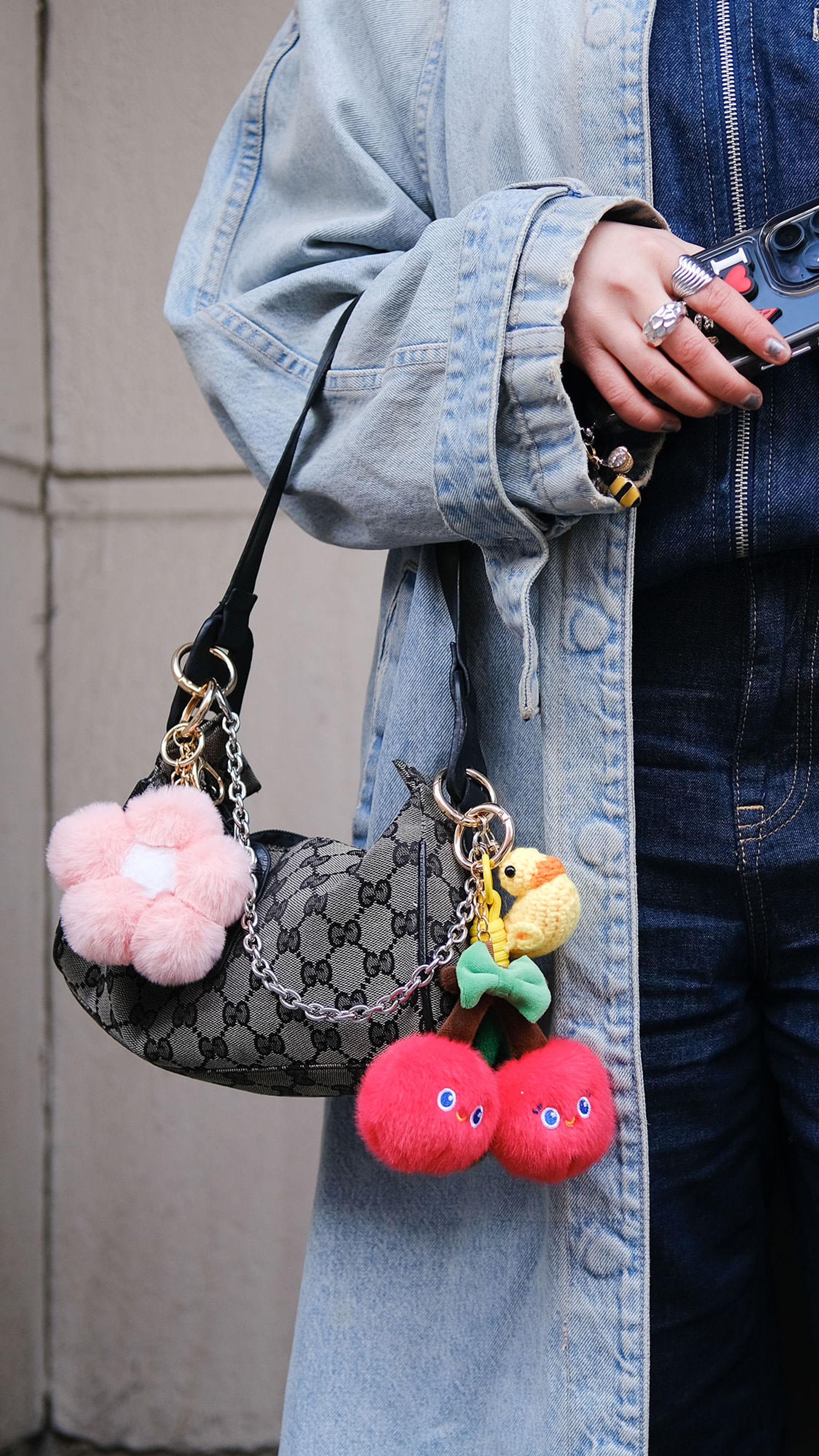Fluffy Blue Monster Bag Charm | DRM-LND
