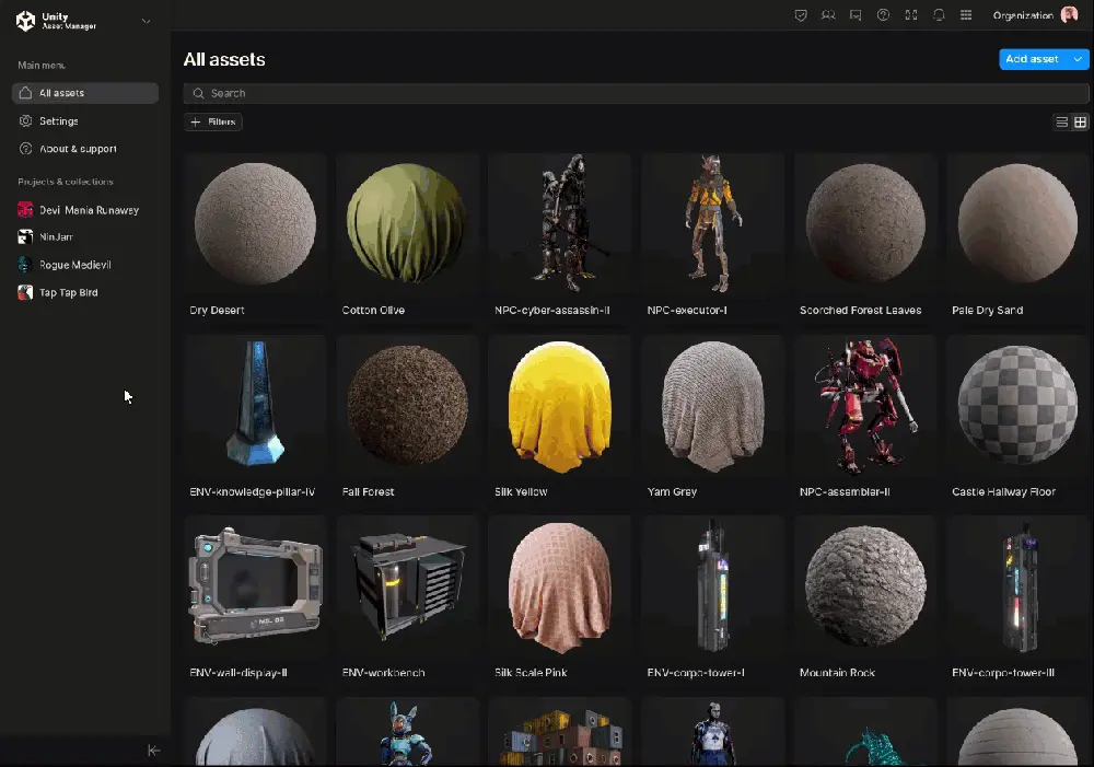 New asset side panel