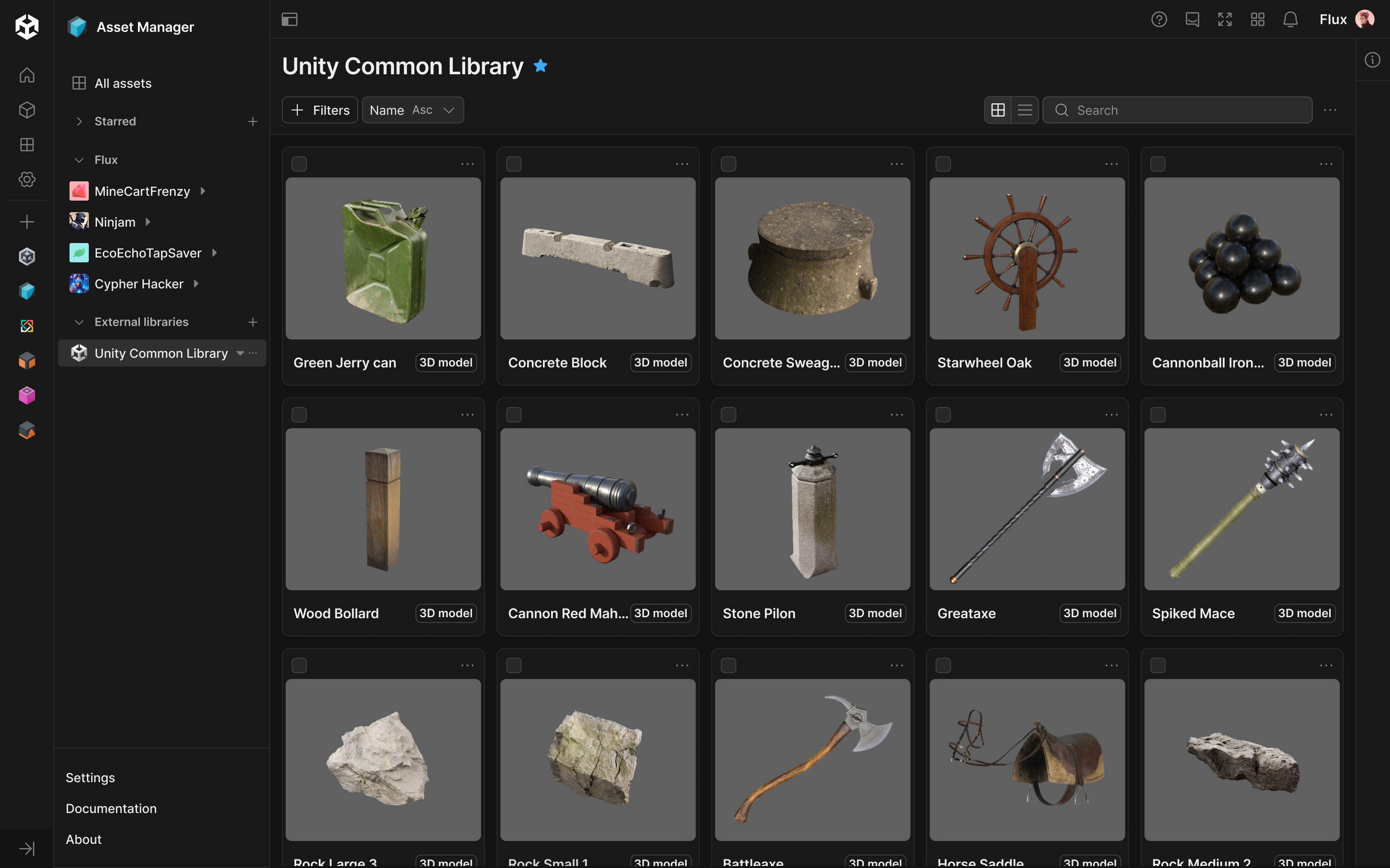 Access to the Unity Asset library
