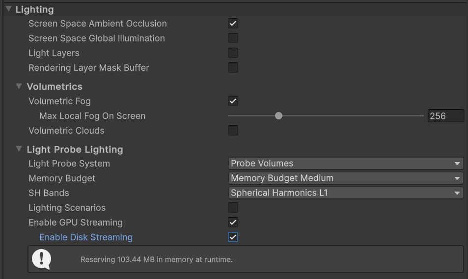 Adaptive Probe Volumes (APV): Stream Lighting Data from Disk