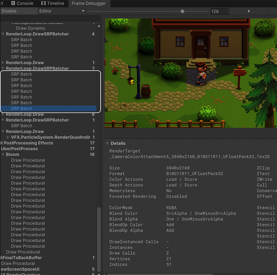 SRP Batcher for 2D Renderers