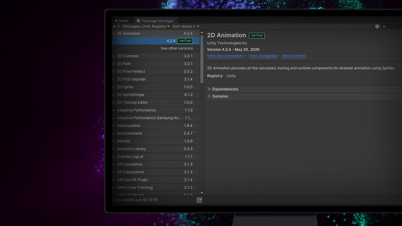 Package Manager updates in Unity 2020.1