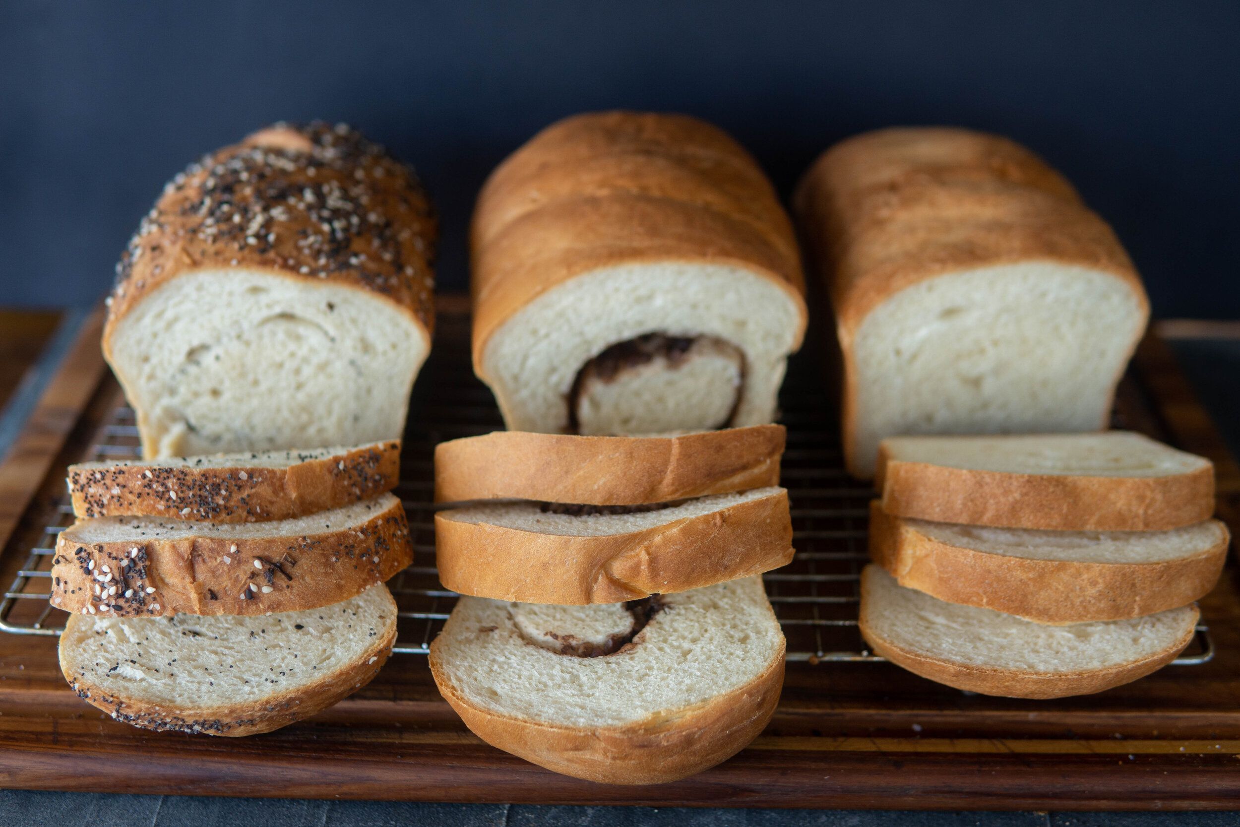 Sandwich Bread (White Bread, Cinnamon Swirl, Everything Bagel) | Bake ...