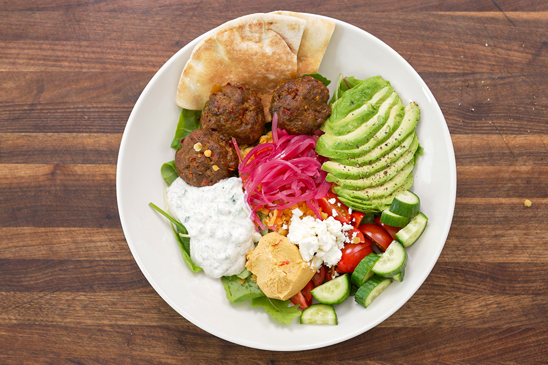 Spicy Lamb Meatball Cava Bowl | CookWell