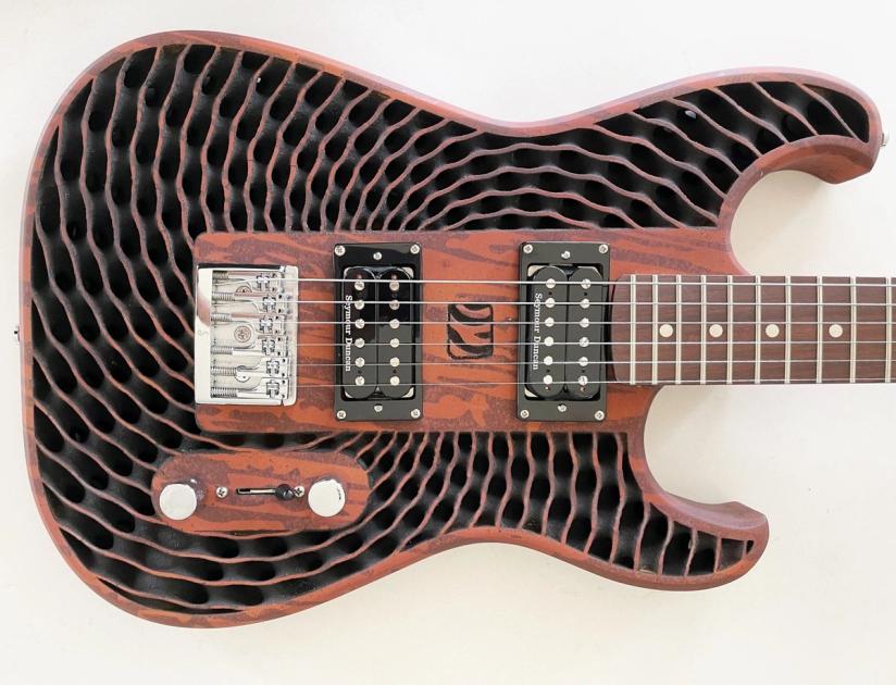 3D-printed wooden guitar by Olaf Diegel