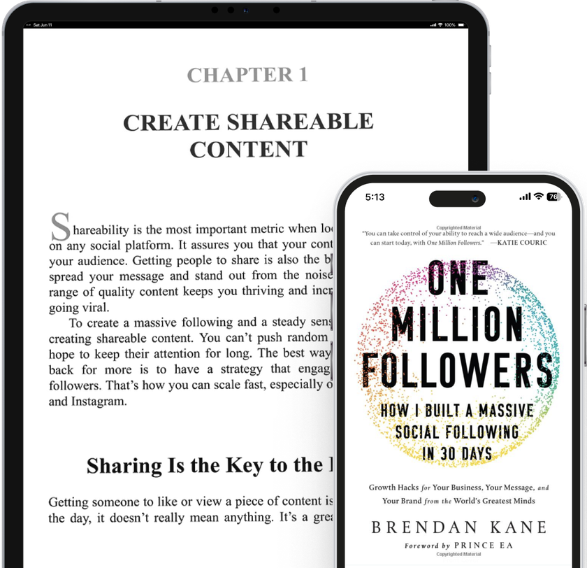One Million Followers Book - Written By Brendan Kane | Brendan J Kane