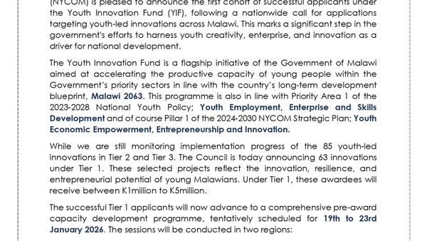 NYCOM - National Youth Council Of Malawi