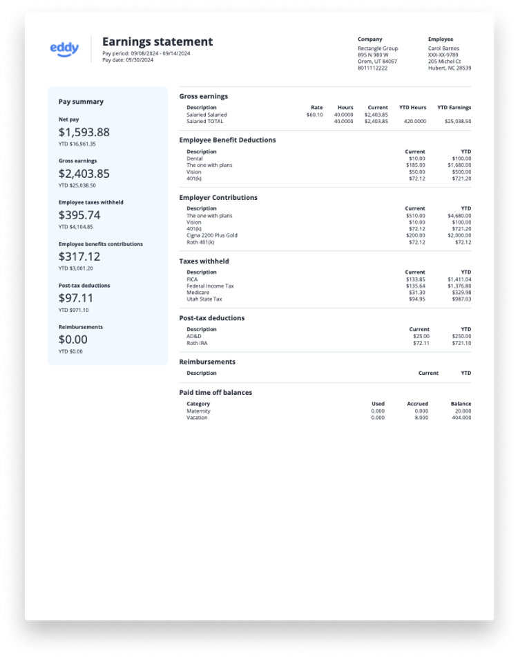 How to Make Pay Stubs [+ Free Template] | Eddy