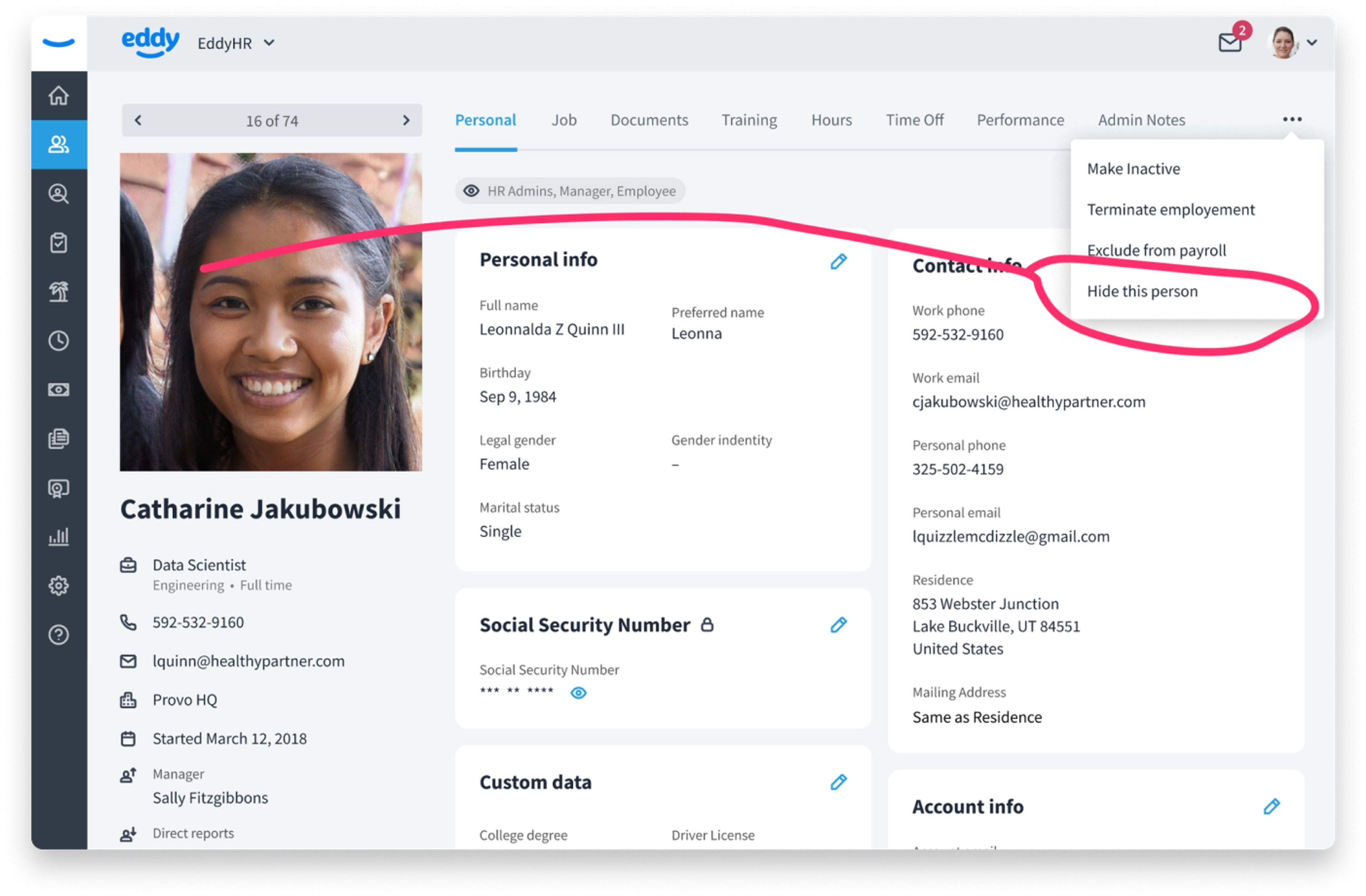Eddy product update: Hide a worker | Eddy