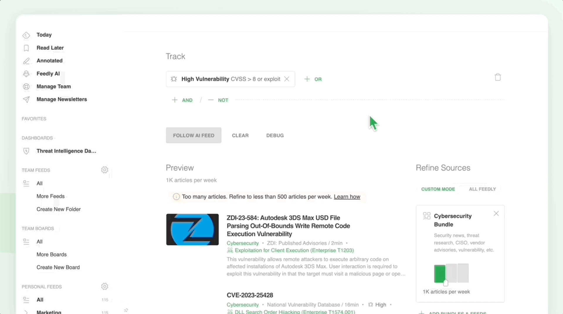 How to reuse the same list of AI Models and keywords across multiple AI Feeds | Feedly