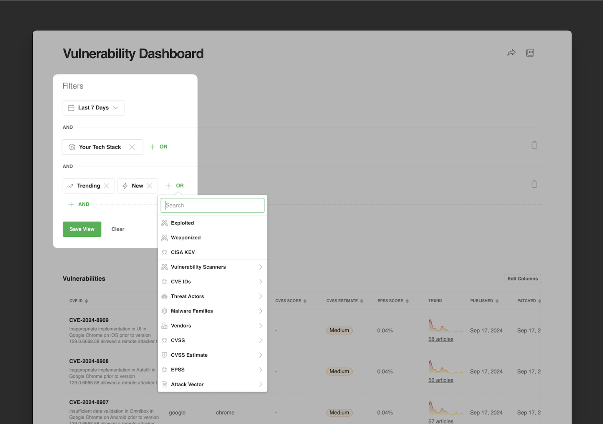 Vulnerability Dashboard: Real-time CVE intelligence tailored to your ...
