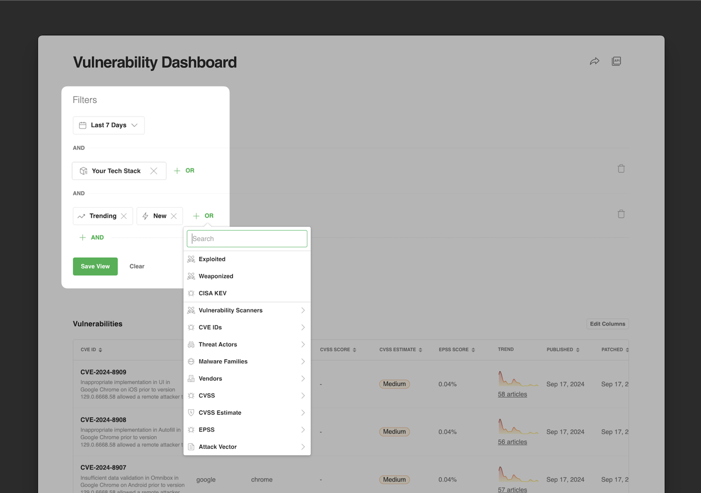 Vulnerability Dashboard: Real-time CVE intelligence tailored to your ...