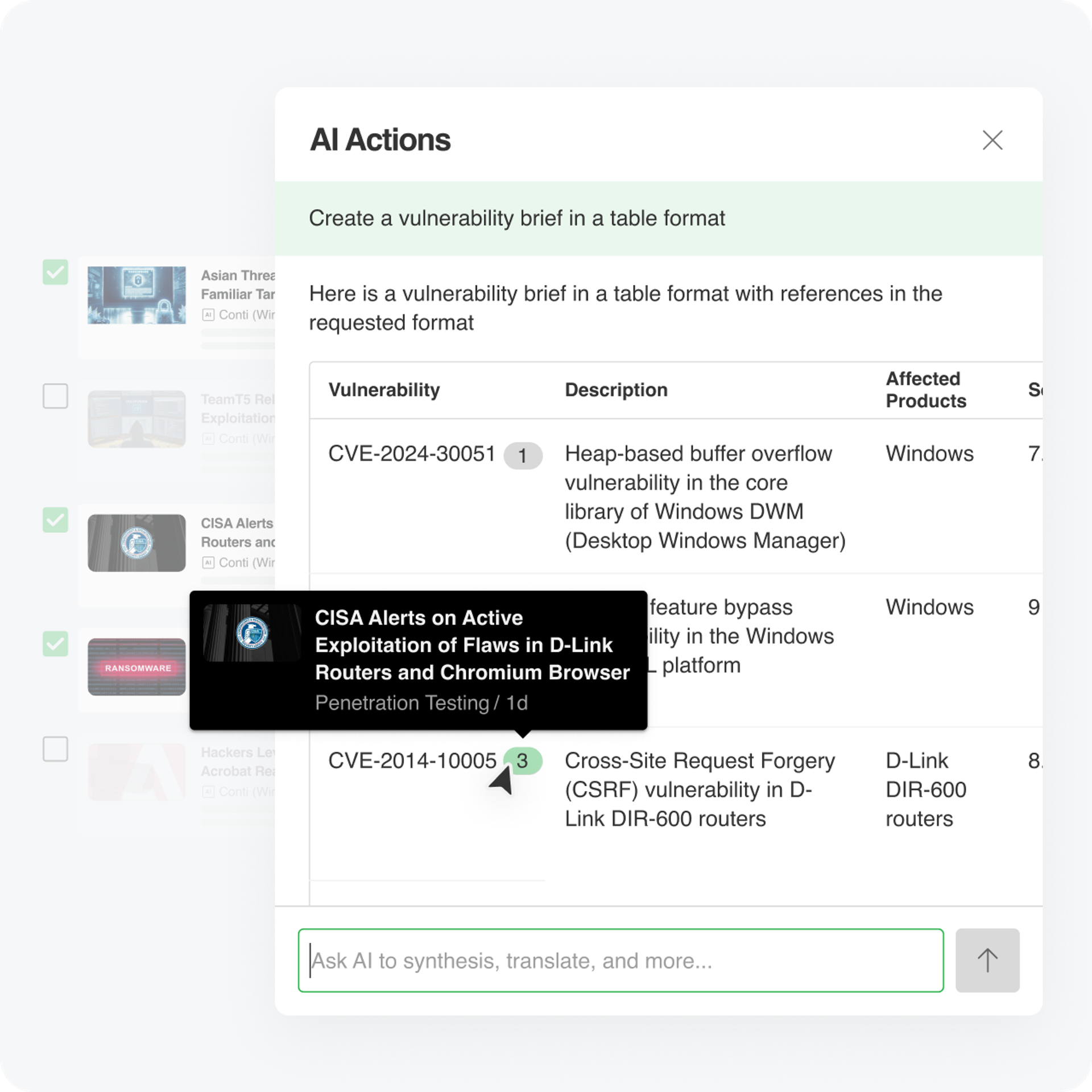 Generate Vulnerability Intelligence Reports In Minutes With Ai Actions Feedly