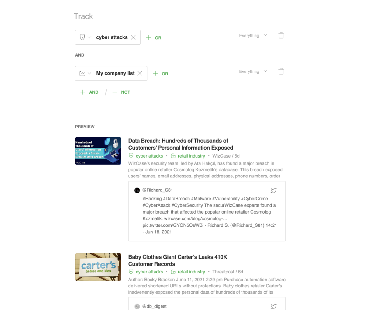 Easily track cyber attacks across your industry and supply chain | Feedly