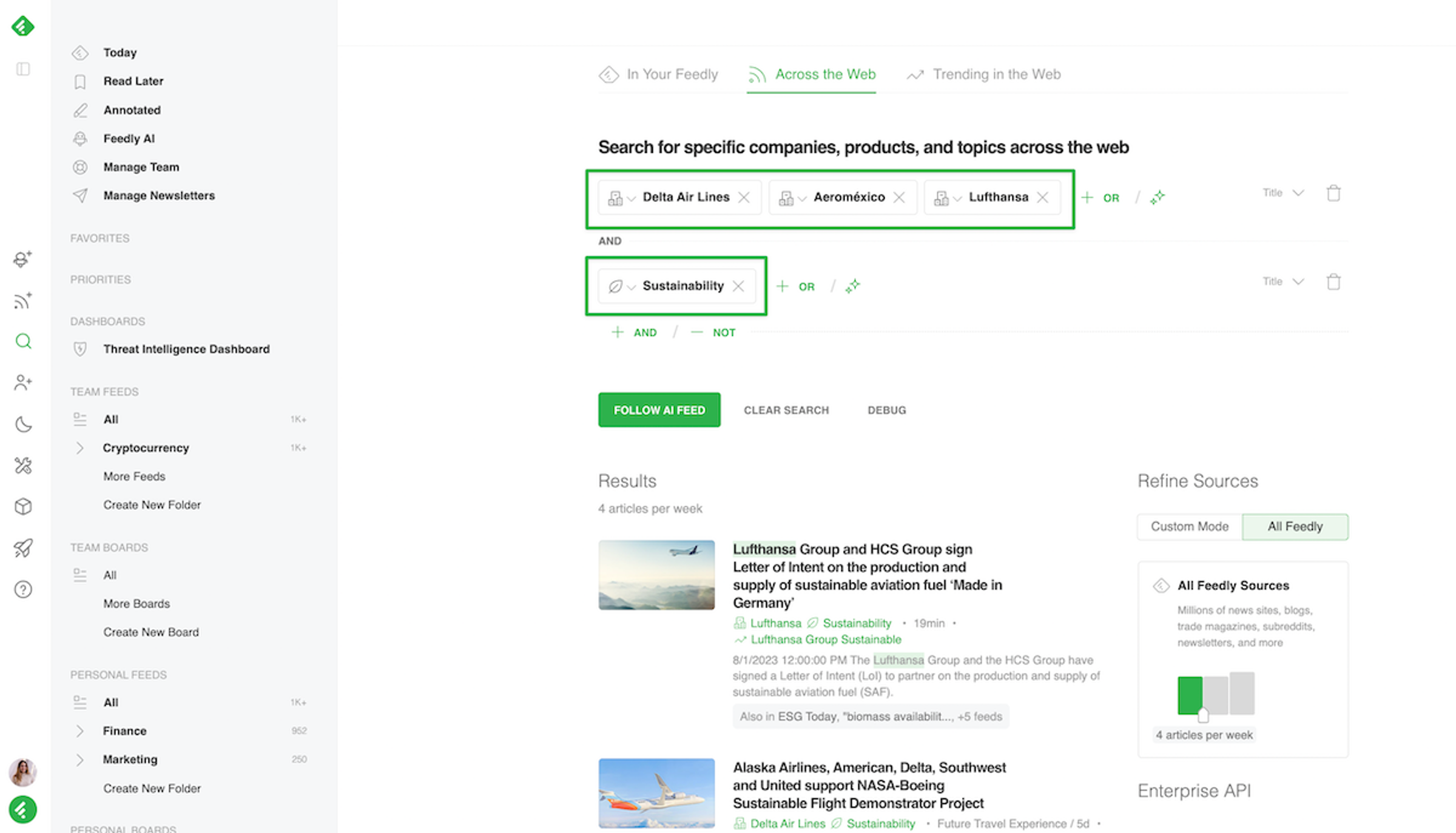 Power Search across the Web | Feedly