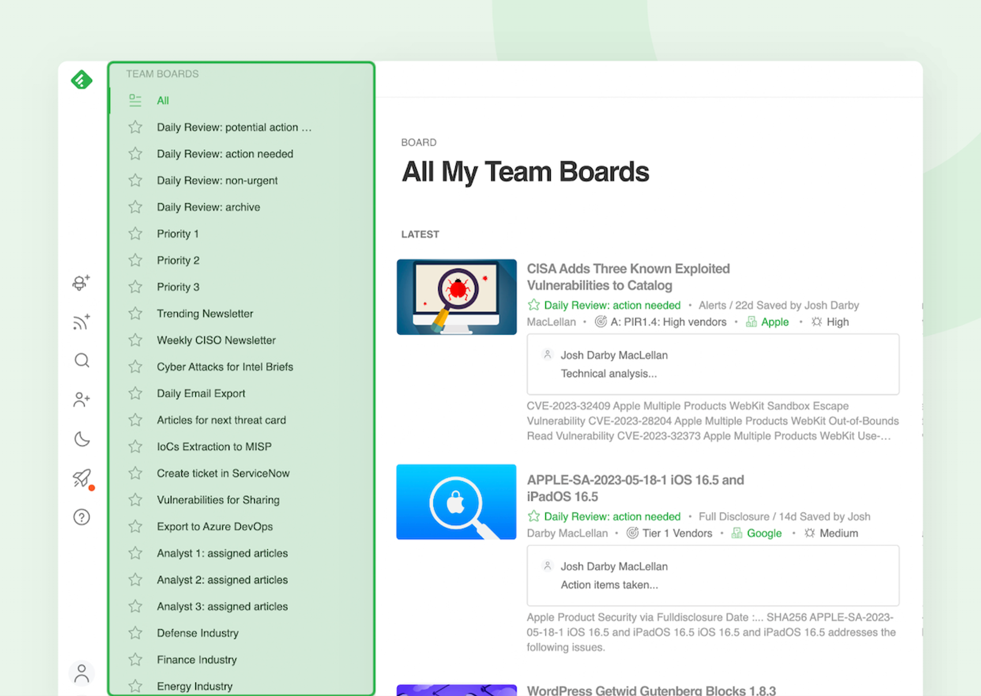 Feedly Best Practices for CTI Teams
