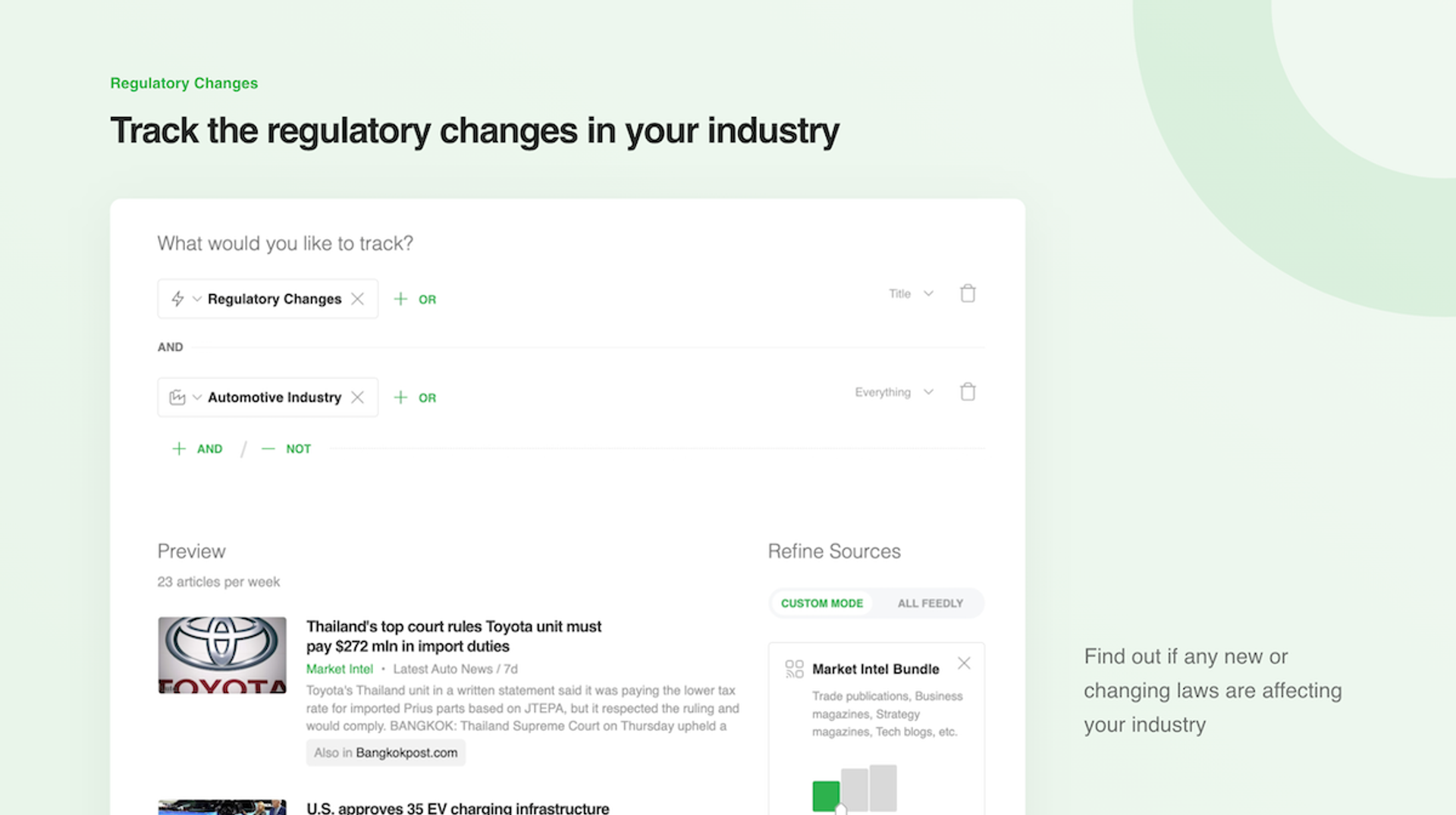 Track regulatory changes in your industry | Feedly