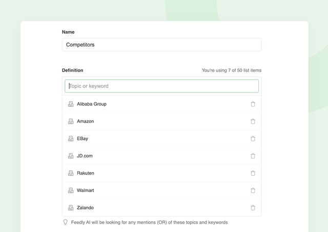 How to reuse the same list of AI Models and keywords across multiple AI Feeds | Feedly