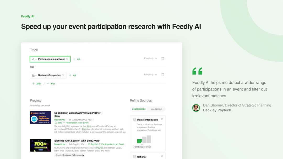 Track the events your competitors attend with Feedly | Feedly