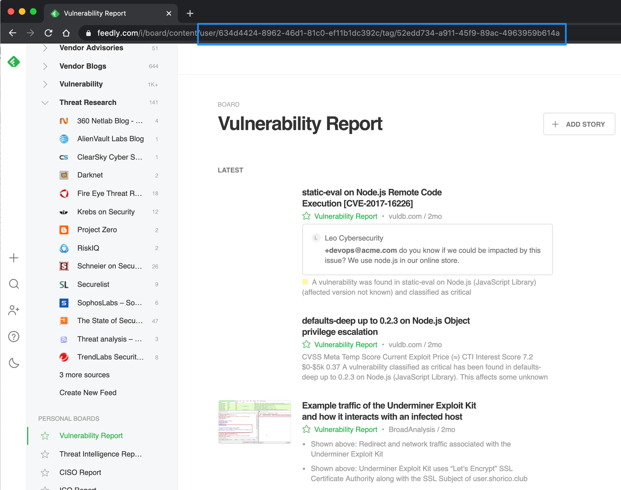 The Feedly Cybersecurity API | Feedly