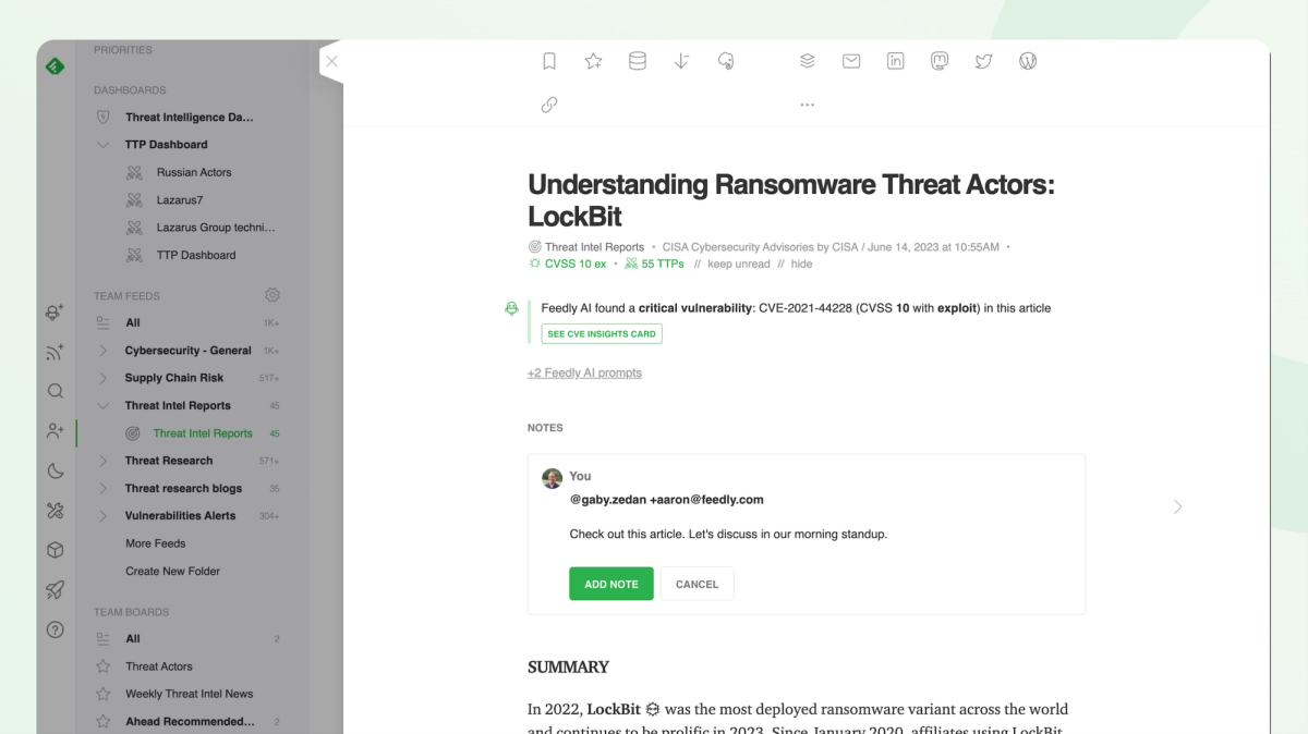 Feedly Best Practices for CTI Teams | Feedly