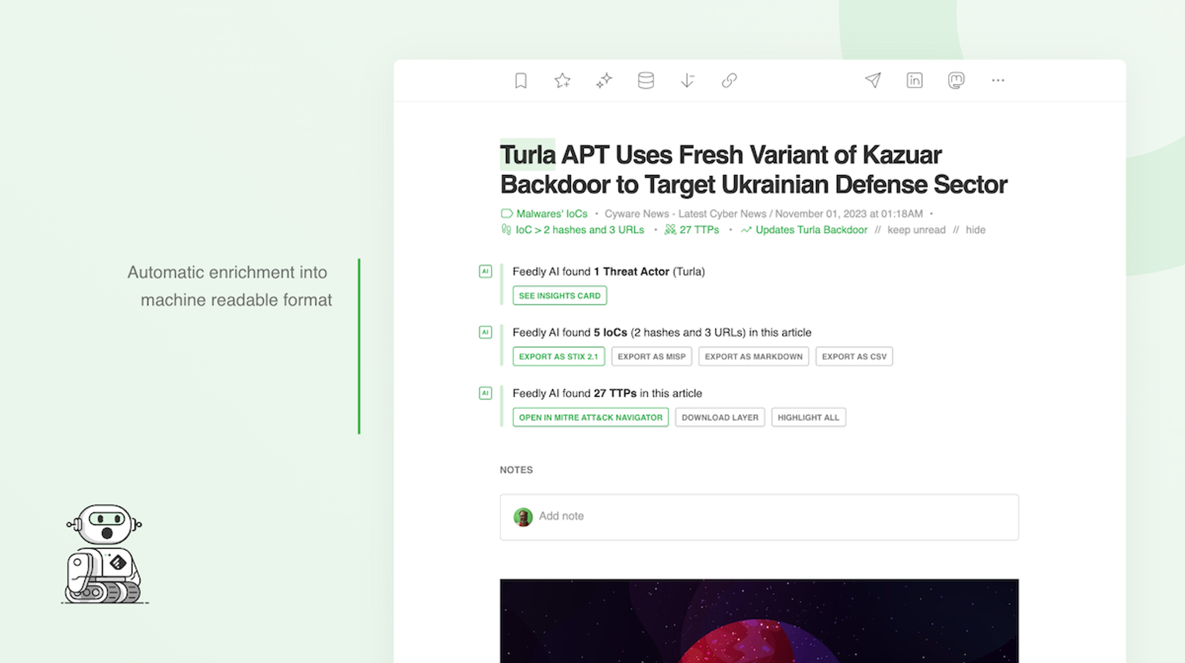 Scale up MISP: Automatically collect and ingest IoCs with Feedly TI | Feedly