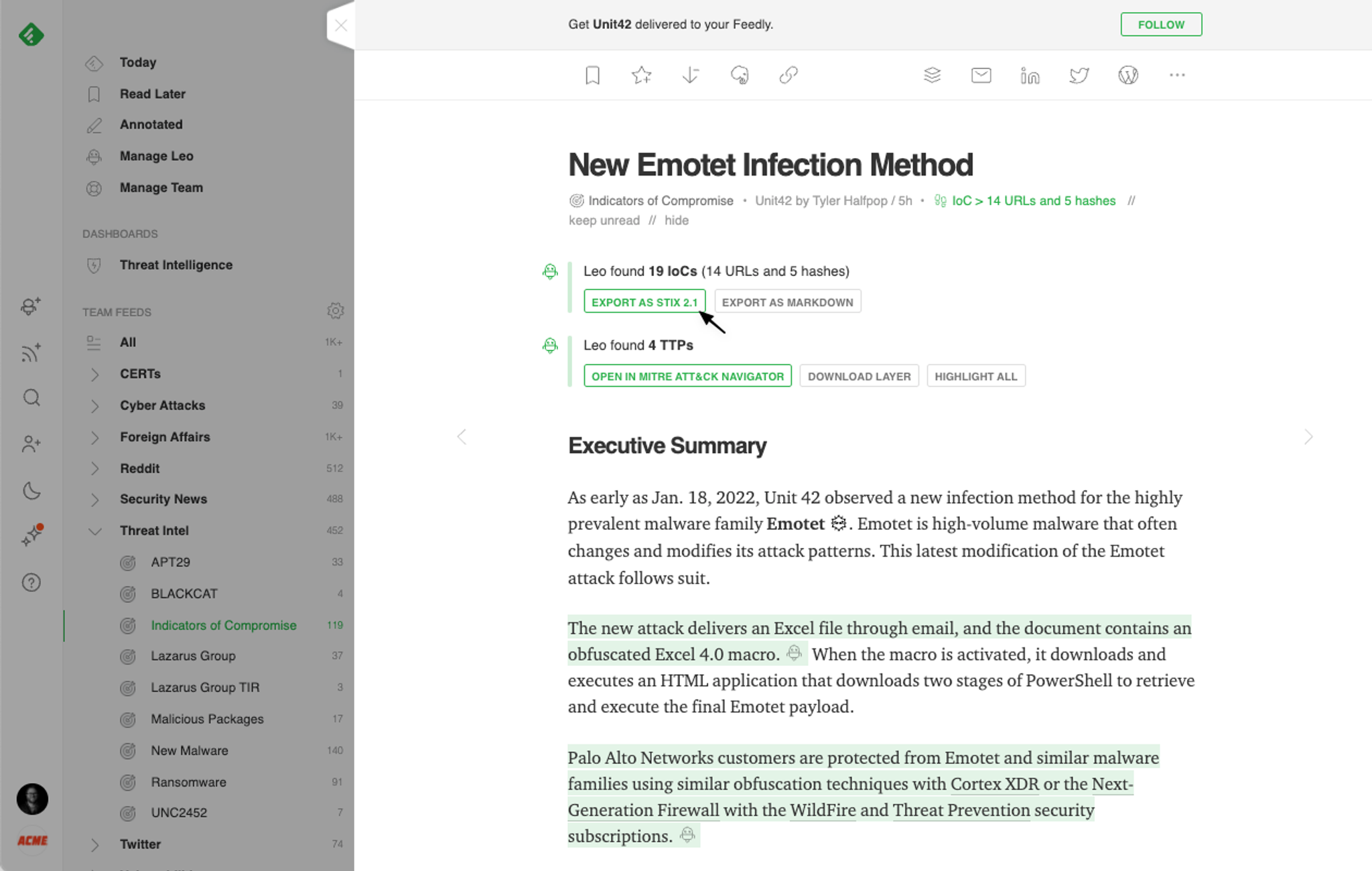 How to set up your Feedly for Threat Intelligence account | Feedly