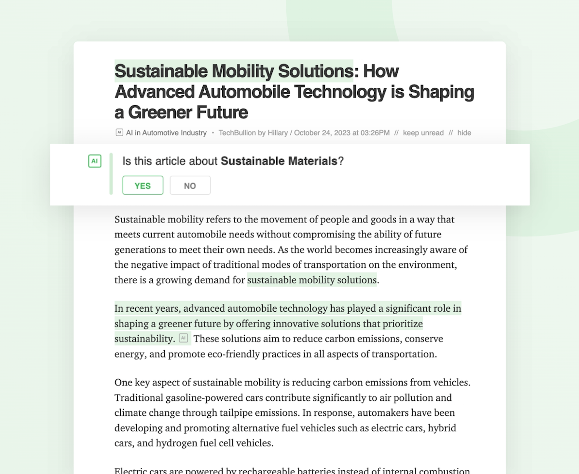 Feedly AI Topic Classification | Feedly