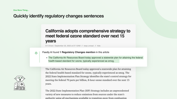 Track regulatory changes in your industry | Feedly