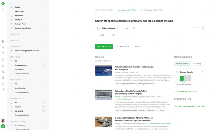 Power Search across the Web | Feedly