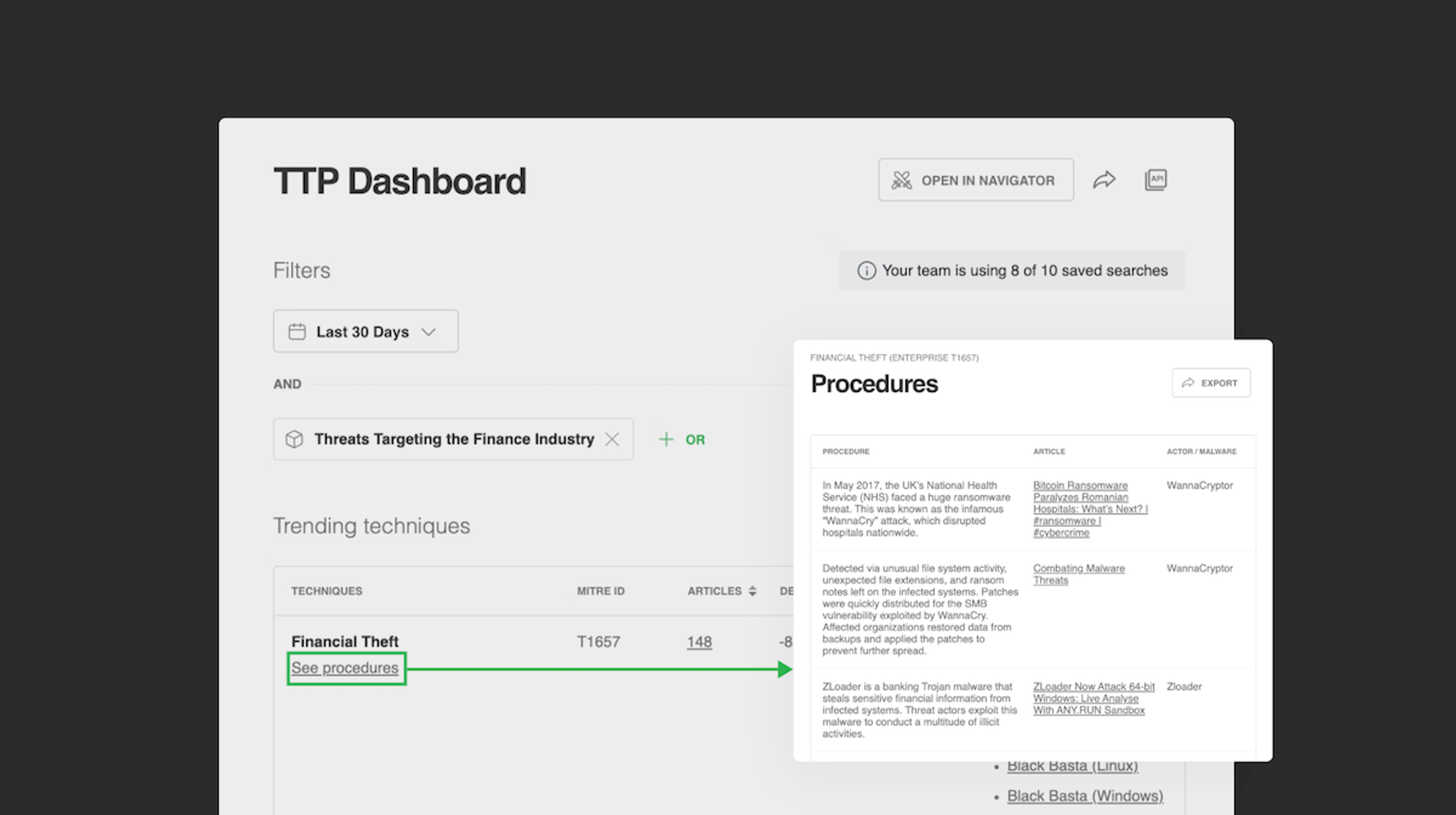 TTP Dashboard: Discover trending threat actor behavior | Feedly