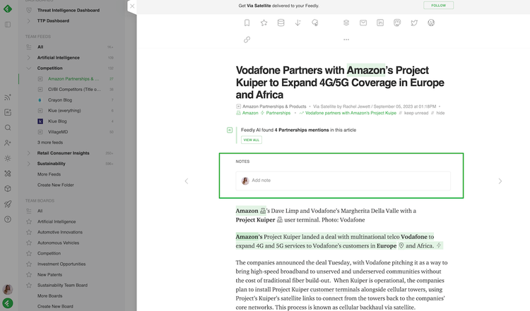 How to add Notes to articles on Feedly | Feedly
