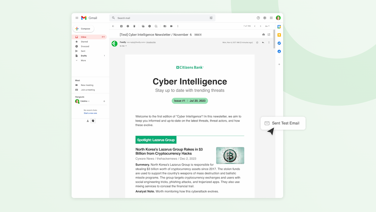 Automated Newsletters For Threat Intelligence Feedly