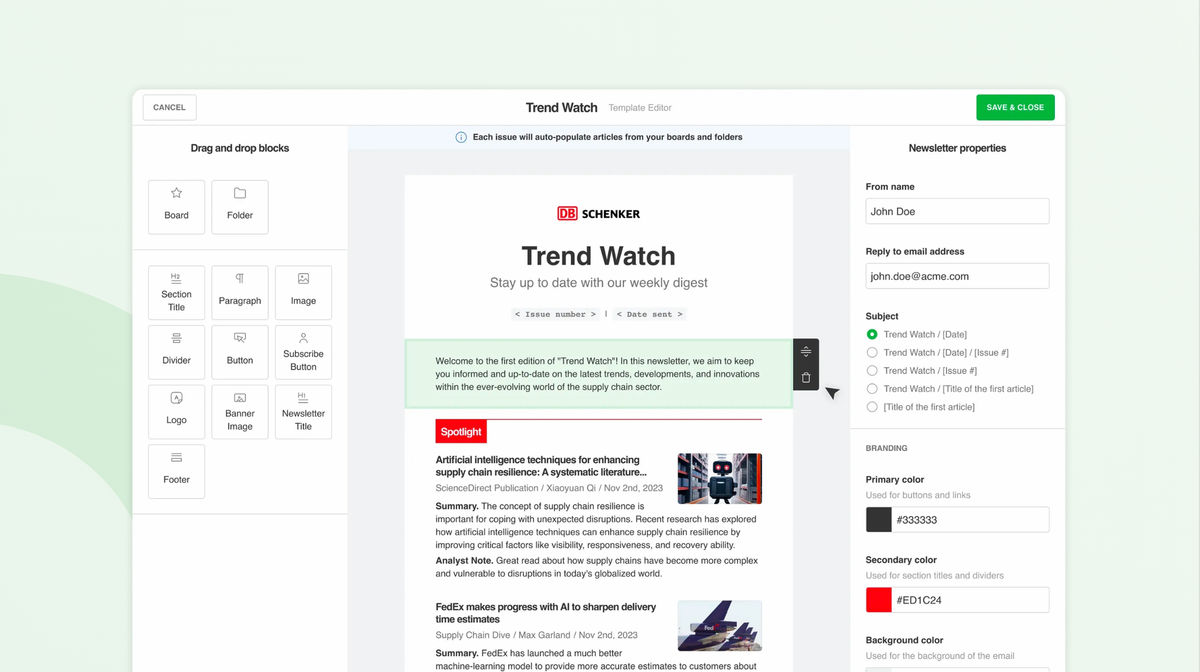 Automated Newsletters for market intelligence | Feedly