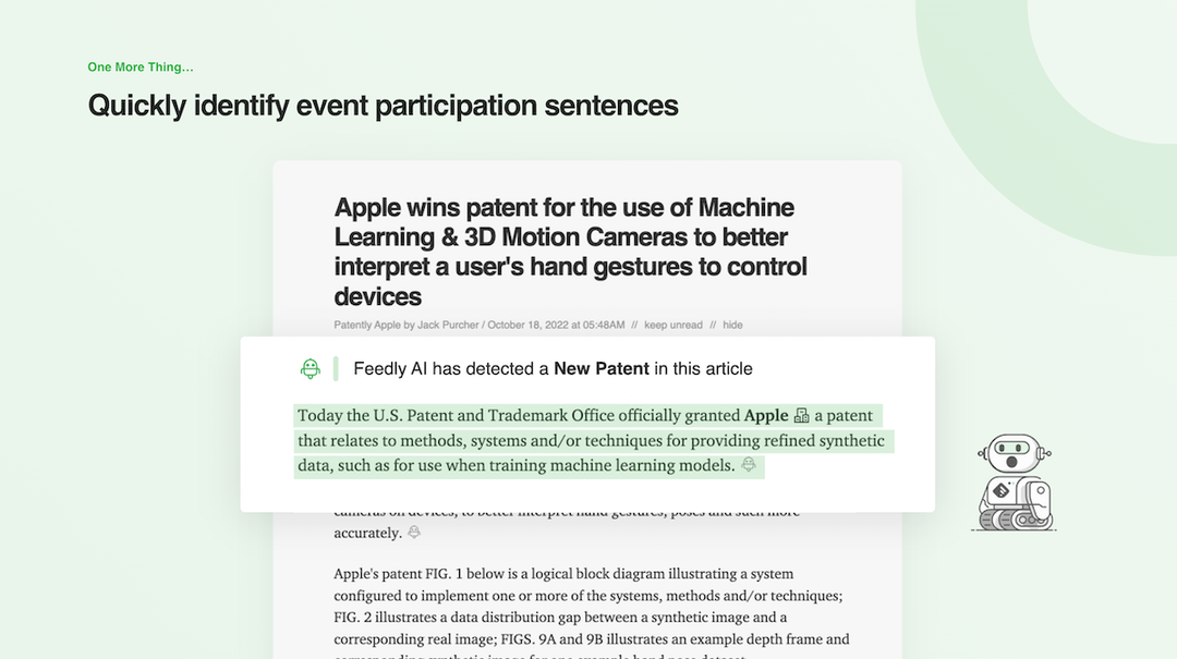 Track the latest patents filed on your market | Feedly
