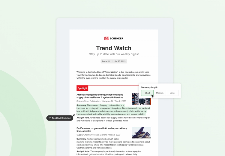Automated Newsletters for market intelligence | Feedly